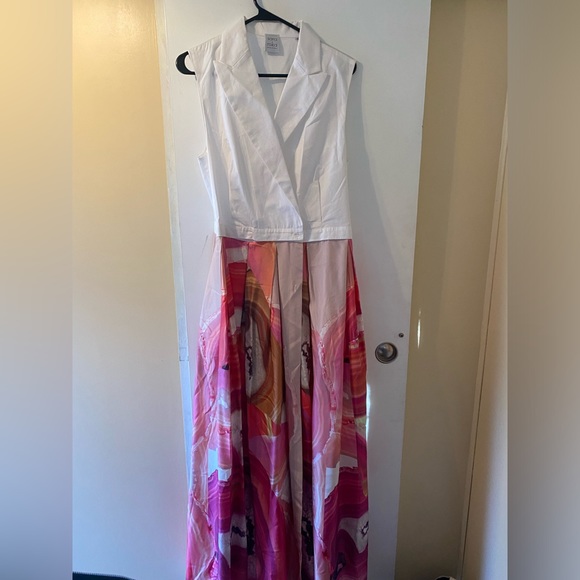 Sara Roka | Dresses | Sara Roka White And Pink Summer Dress | Poshmark